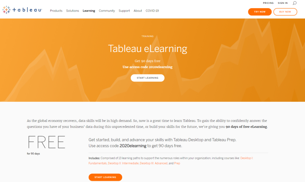 “Tableau eLearning” แจกโค้ดเทรนนิ่งฟรี 90 วัน – TechTalkThai Training